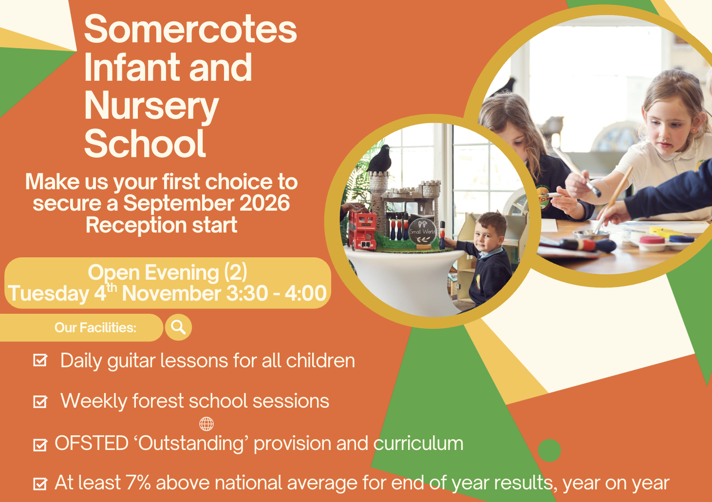 2nd Reception Admissions 2026 Open Evening – Somercotes Infants & Nursery
